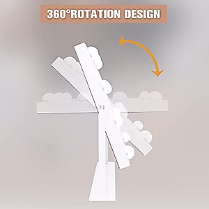 Leishe Vanity Mirror with Lights Hollywood Lighted Makeup Mirror with 9 Dimmable Bulbs & 3 Color Lighting Modes, Detachable 10X Magnification Mirror and 360 Degree Rotation(White)