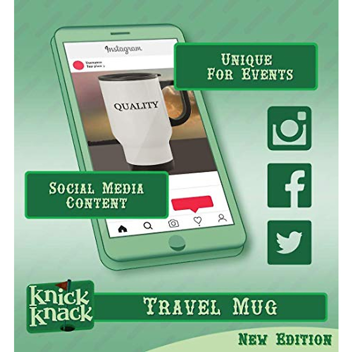 Knick Knack Gifts got greencloth? - 14oz Stainless Steel Travel Mug, Silver