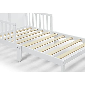 Olive & Opie Birdie Toddler Bed in White and White