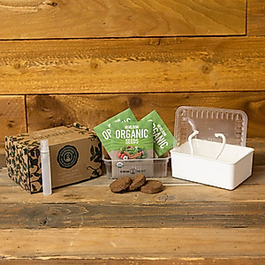 Organic Indoor Microgreens Growing Kit - Grow Purple Radish, Spicy Salad, & Broccoli Microgreens - Includes Self Watering Tray, Coco Coir Soil, Humidity Dome, Spray Bottle, White Surround Display Tray