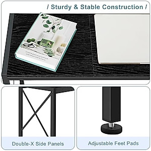 Narrow Console Table 41" Behind Couch Table Skinny Small Entryway Table, Black Wood Console Table with Metal Frame, Industrial Hallway Table for Entryway, Living Room, Foyer, Wood Sofa Table