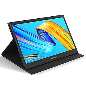 Visual Beat 13.3” Portable USB Type-C Monitor, 1080P FHD, IPS, 100% DCI-P3, External Screen with Premium Smart Cover Dual Speakers for Xbox,PS4,Switch,Laptop,PC,Phone,Surface…