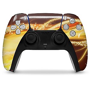 WraptorSkinz Skin Wrap compatible with Sony PS5 DualSense Controller Mystic Vortex Yellow (CONTROLLER NOT INCLUDED)
