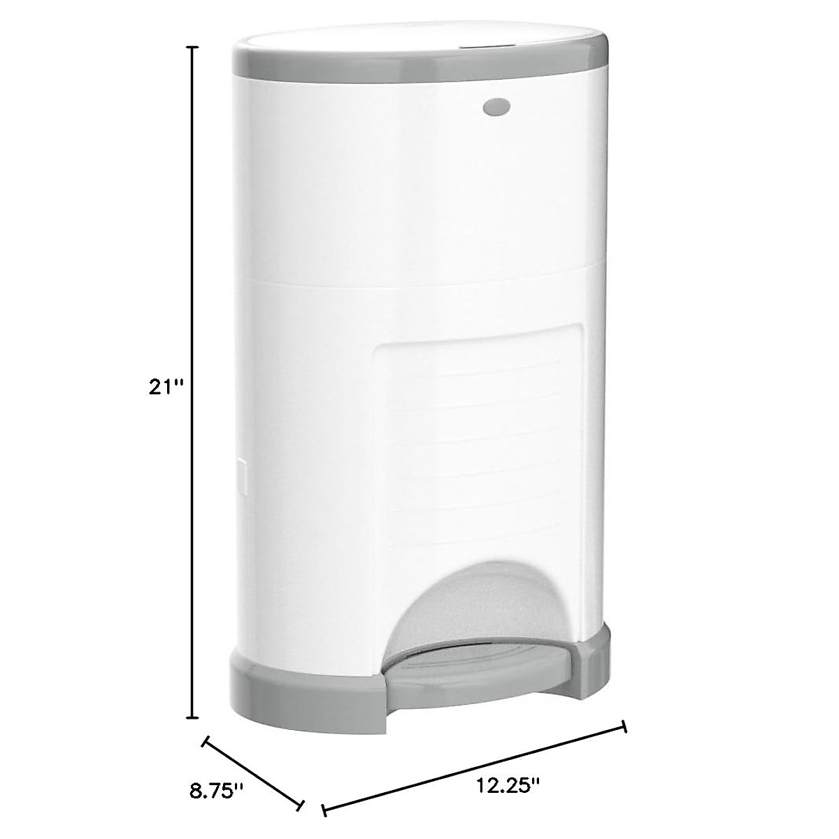 Dekor Classic Hands-Free Diaper Pail | White | Easiest to Use | Just Step – Drop – Done | Doesn’t Absorb Odors | 20 Second Bag Change | Most Economical Refill System