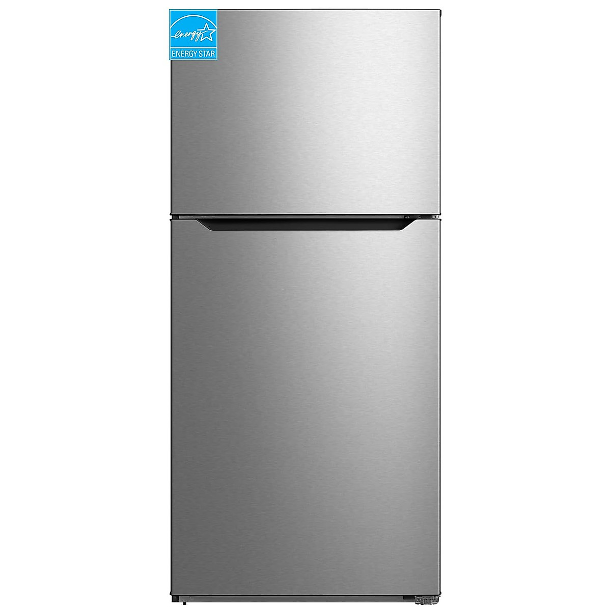 Smad Top Freezer Refrigerator with Reviseble Door 13.9 Cu.ft Refrigerators with Freezer Adjustable Temperature Garage Ready Refrigerator for Home Dorm Kitchen Stainless Steel