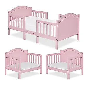 Dream On Me Portland 3 In 1 Convertible Toddler Bed in Pink, Greenguard Gold Certified, 56x29x28 Inch (Pack of 1)