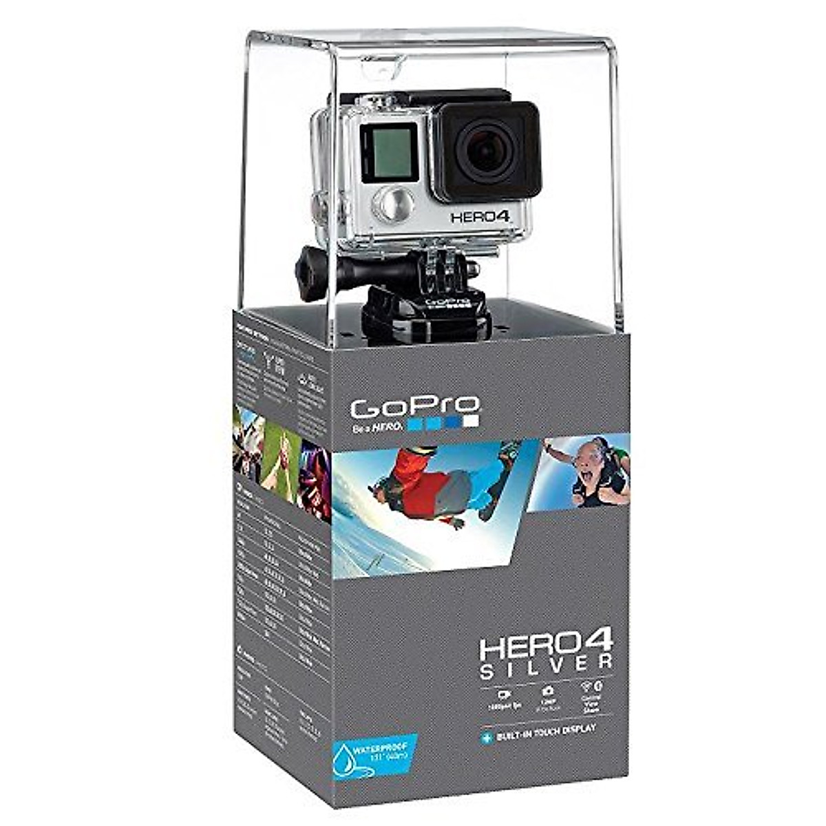 GoPro HD Hero4 Silver Action Camcorder with Dual Battery Charger and 16GB MicroSD Card