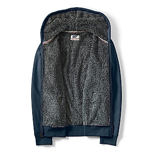 Lands' End Men s Serious Sweats Full Zip Sherpa Hoodie Radiant Navy Tall Large