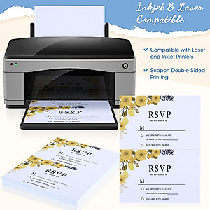 SATINIOR 600 Pcs 5.5 x 8.5'' Laser Inkjet Printer Blank Postcards Paper 300 Sheets 80lb Cover Perforated Cardstock 8.5 X11 for Mailings Flashcards White Index Perforated Cardstock 2 Cards/Sheet