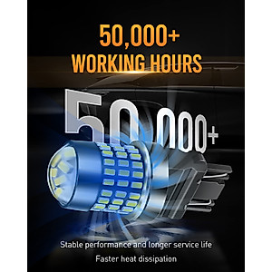 LUYED 3157 LED Bulb Turn Signal Light 1800 Lumens Super Bright 3056 3156 3057 3057K 3157 4157 LED Bulbs with Projector for Tail Lights Backup Reverse Lights,Xenon White,Pack of 2