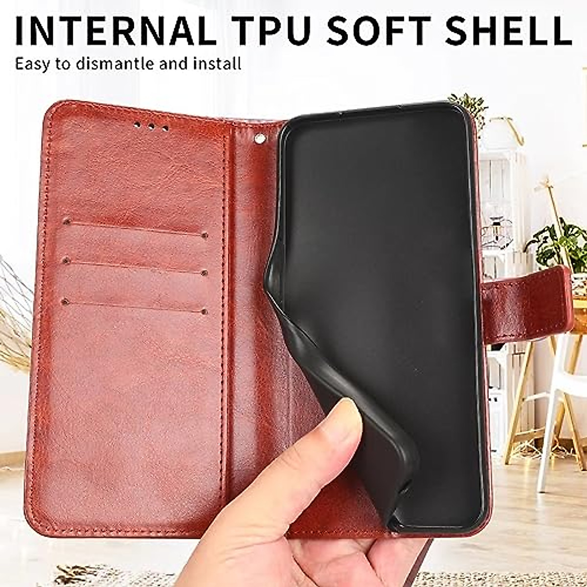 Leather Case for Oppo Reno2, Wallet Case for Oppo Reno2 Flip PU Leather Cover, Magnetic Buckle Protection Phone Cover for Oppo Reno2 Case Red