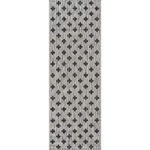 Novogratz by Momeni Villa Umbria Indoor Outdoor Rug, 2'7" x 7'6" Runner, Grey