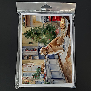 Caroline's Treasures DAC3802GCA7P Golden Retriever Christmas Cookies Greeting Cards Pack of 8 Blank Cards with Envelopes Whimsical A7 Size 5x7 Blank Note Cards