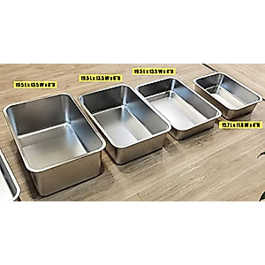 LIHONG Stainless Steel Cat Litter Box,Large Metal Litter Box for Small Large Cats Kitty Rabbits,No Smell,Non Stick,Easy to Clean(15.7" L x 11.8" W x 4" H,S)