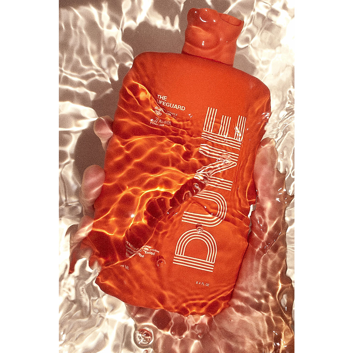 DUNE SUNCARE - The Lifeguard - Miracle Rescue Aloe Vera Gel for All-Over Sunburn Relief, Instantly Cooling, Hydrating Moisturizer, Non-Sticky, Fragrance Free (8.4 Fl Oz)