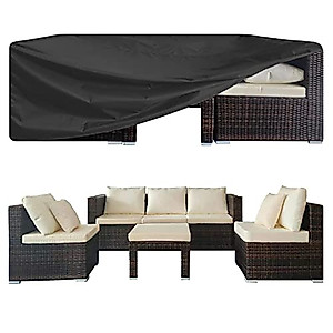 Garden Balsam Patio Furniture Cover Outdoor Table and Chair Set Covers Outdoor Dining Set Cover Outdoor Sectional Sofa Set Covers Water Resistant Rectangle 74"L X 47"D X 28"H Black