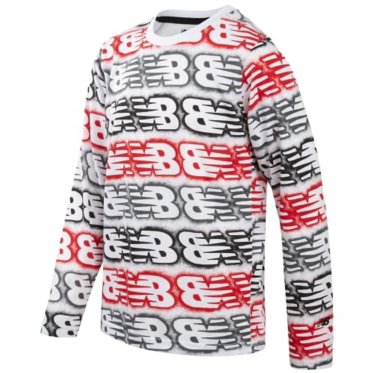 New Balance Boys' Jogger Set - 2 Piece Long Sleeve T-Shirt and Tricot Sweatpants (8-12), Size 10, White/Black