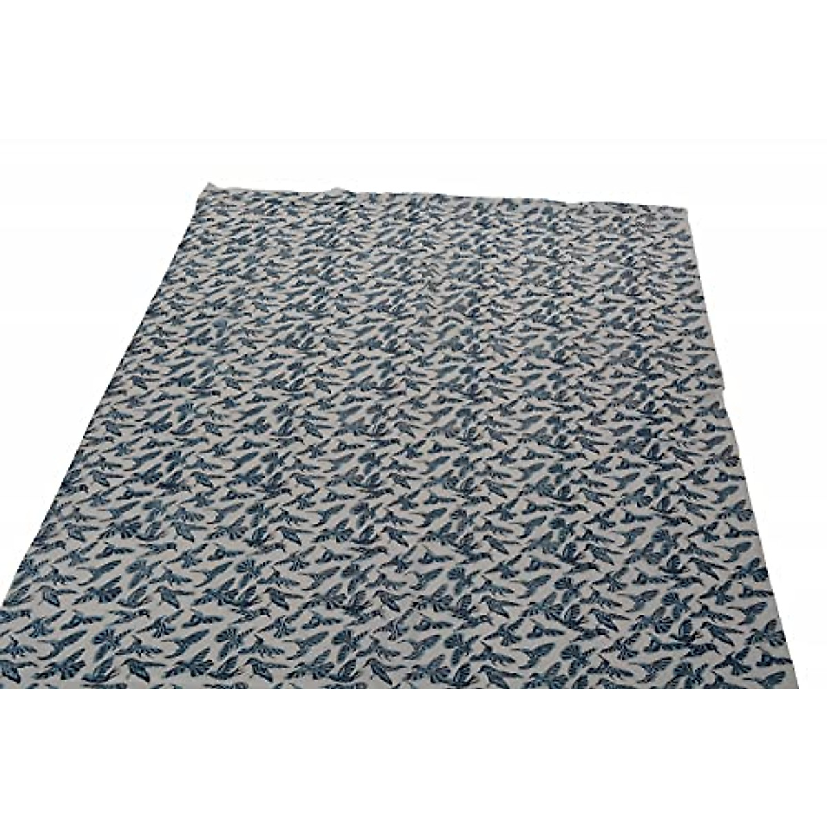 Trade Star 3 Yard Hand Block Print Fabric 100% Cotton Fabric for Sewing Crafting Dressmaking Running Natural Dye Sanganeri Indian Bird Print Fabric by The Yard Width 44 Inches(Pattern 1)