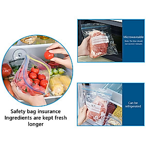 65-Piece Reusable Food Storage Bags Set | BPA-Free Bags for Freezer, Snacks, Fruits, Vegetables, Meats | Eco-Friendly Bags in Various Sizes