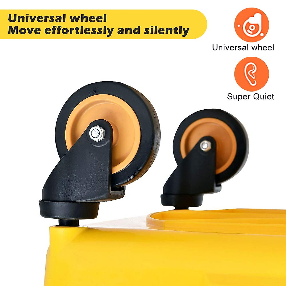 Toolsempire Commercial Mop Bucket, Mop Bucket with Wringer, Household Portable Mop Bucket, Very Suitable for Home and Public Floors, Capacity 32L, Yellow