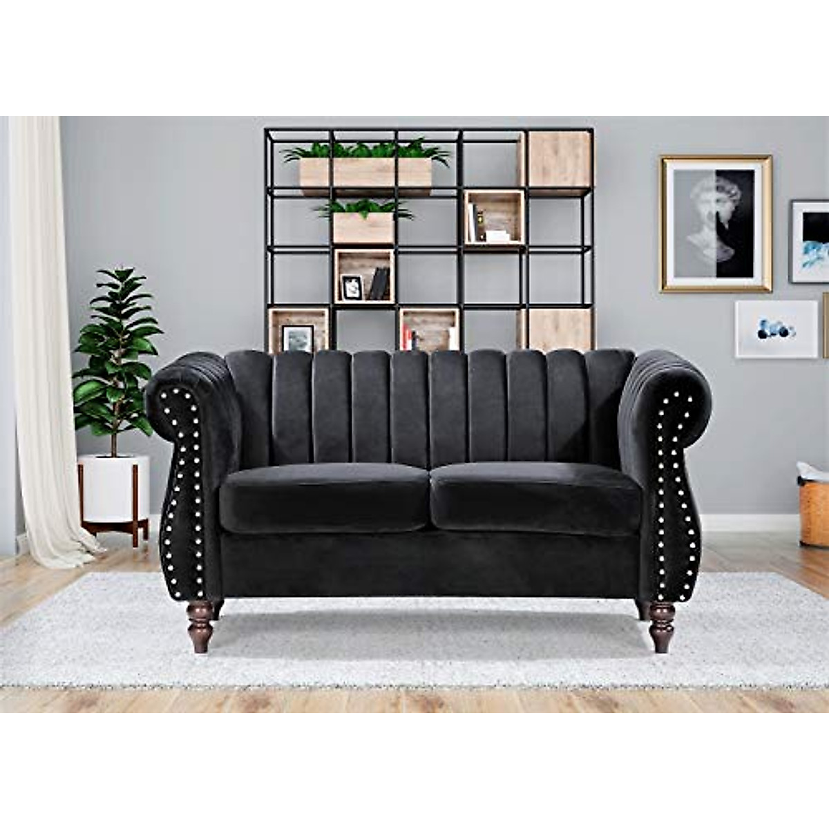 US Pride Furniture S5644-SF+LV Sofas, Black