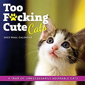 2023 Too F*cking Cute Cats Wall Calendar: A Year of D*mn Adorable Kitties (Funny Monthly Calendar & White Elephant Gag Gift for Cat Lovers)