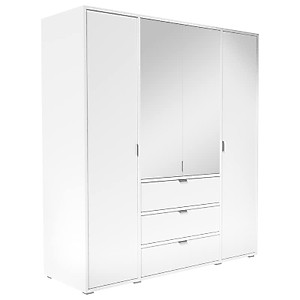 Mod-Arte Shaker 71" Wardrobe Cabinet in White with Glass Door