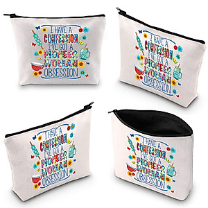 WZMPA Pioneer Woman Cosmetic Makeup Bag Cooking Lovers Gift I Have A Confession I've Got A Pioneer Woman Obsession Zipper Pouch Bag For Women Girls (Have A Confession)