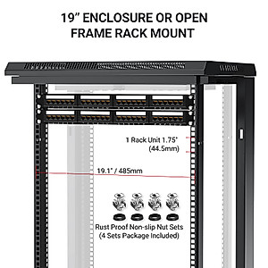 AMPCOM Premium Series CAT6 24 Ports Patch Panel, Rack Mount - 1U, 19 inch, RJ45 Ethernet 568A 568B, 15u Gold Plated, with Rear Cable Support Bar