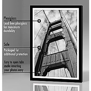 Americanflat 12x18 Picture Frame in Black - Set of 2 - Use as 11x17 Picture Frame with Mat or 12x18 Frame Without Mat - Includes Sawtooth Hanging Hardware for Horizontal or Vertical Display