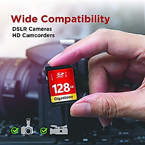 Gigastone 128GB 5-Pack SD Card UHS-I U1 Class 10 SDXC Memory Card High Speed Full HD Video Canon Nikon Sony Pentax Kodak Olympus Panasonic Digital Camera, with 5 Mini Cases