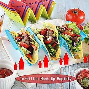 6PCS Taco Holder Stands with Unique Island Pattern, Colorful Premium Large Taco Holders Set of 6, Taco Stands for 3 Tacos, Street Taco Rack, PP Material, Dishwasher & Microwave Safe, Taco Tuesday