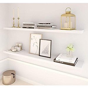 Bestar Universel 12W Set of 72W x 12D Floating Shelves in White