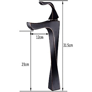 Kitchen & Bath Fixtures Taps Faucet, EuropUPC Basin Faucet Black Ancient Hot and Cold Water Faucet Above Counter Basin Retro Faucet