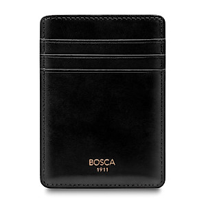 Bosca Men's Wallet, Old Leather Front Pocket Wallet with RFID Blocking, Amber