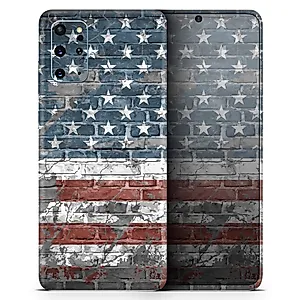 DesignSkinz Vintage USA Flag Protective Vinyl Decal Wrap Skin Cover Compatible with The Samsung Galaxy S20 (Screen Trim & Back Glass Skin)