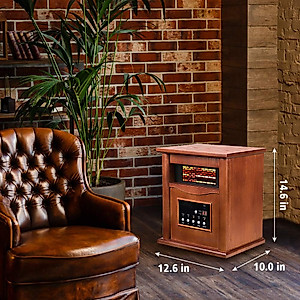 Electric Infrared Space Heater, Quartz Heater for Indoor Use, Tip-Over & Overheat Protection with Remote Control, 3 Heat Settings, 12H Timer, 1500W for Large Room Basement Heating