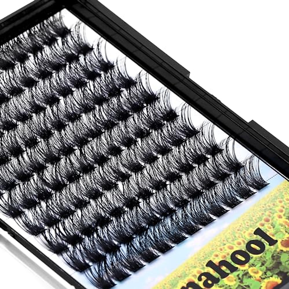 Hannahool Handmade D Curl 10-20mm to Choose 120Pcs Natural long Individual Thick Base Cluster Eyelashes Dramatic Look DIY Volume Eye Lashes Extensions (14mm)
