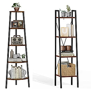 Pipishell 5 Tier Corner Shelf and 4 Tier Ladder Shelf