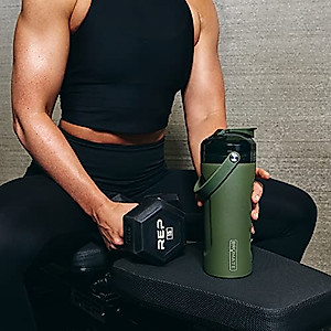 BrüMate MultiShaker Blender Shaker Bottle | 100% Leakproof Insulated Stainless Steel Shaker Bottle | Protein Shaker Bottle, and Pre Workout Bottle for the Gym | 26oz (Denim)