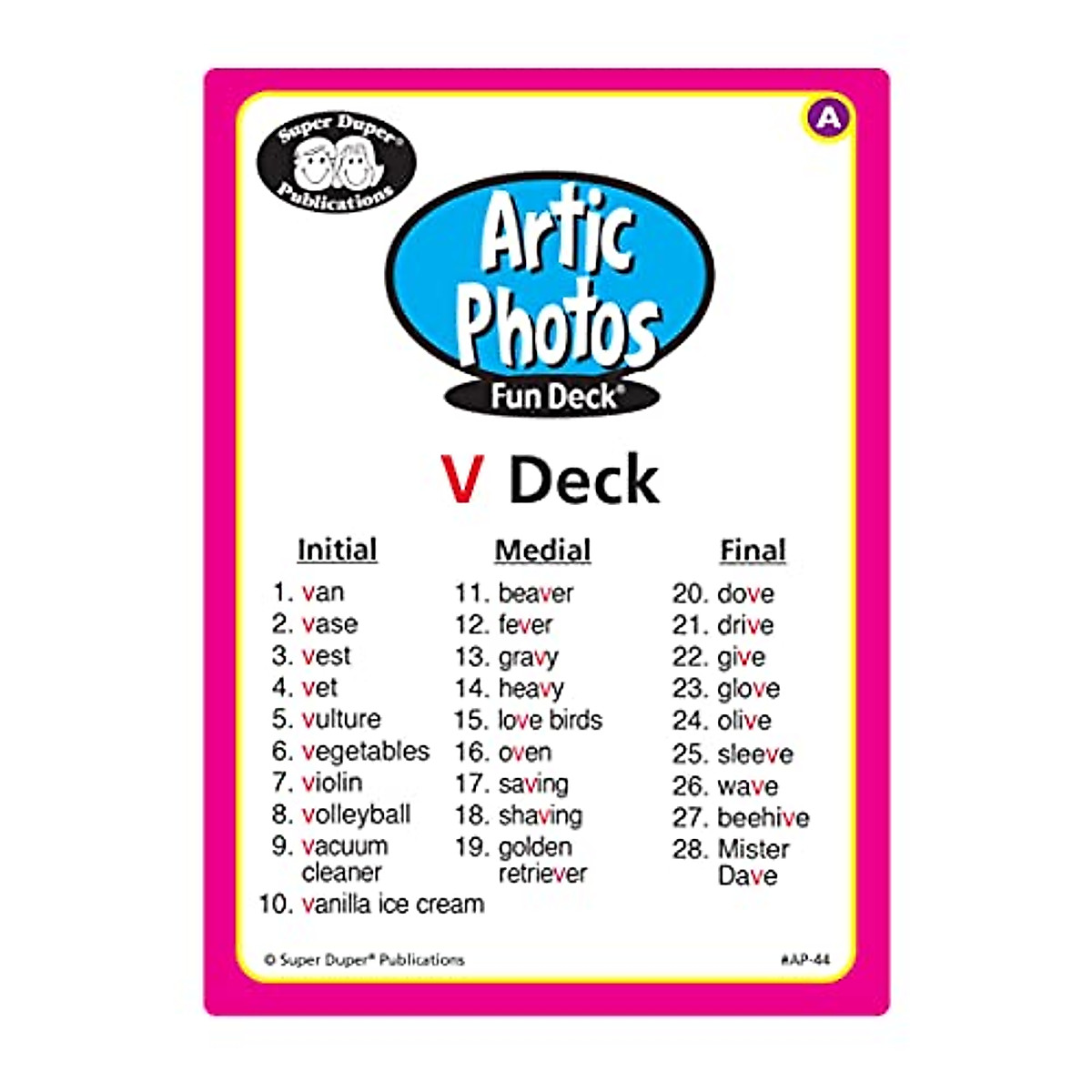 Super Duper Publications | Articulation Photos V Fun Deck Flash Cards | Educational Learning Resource for Children