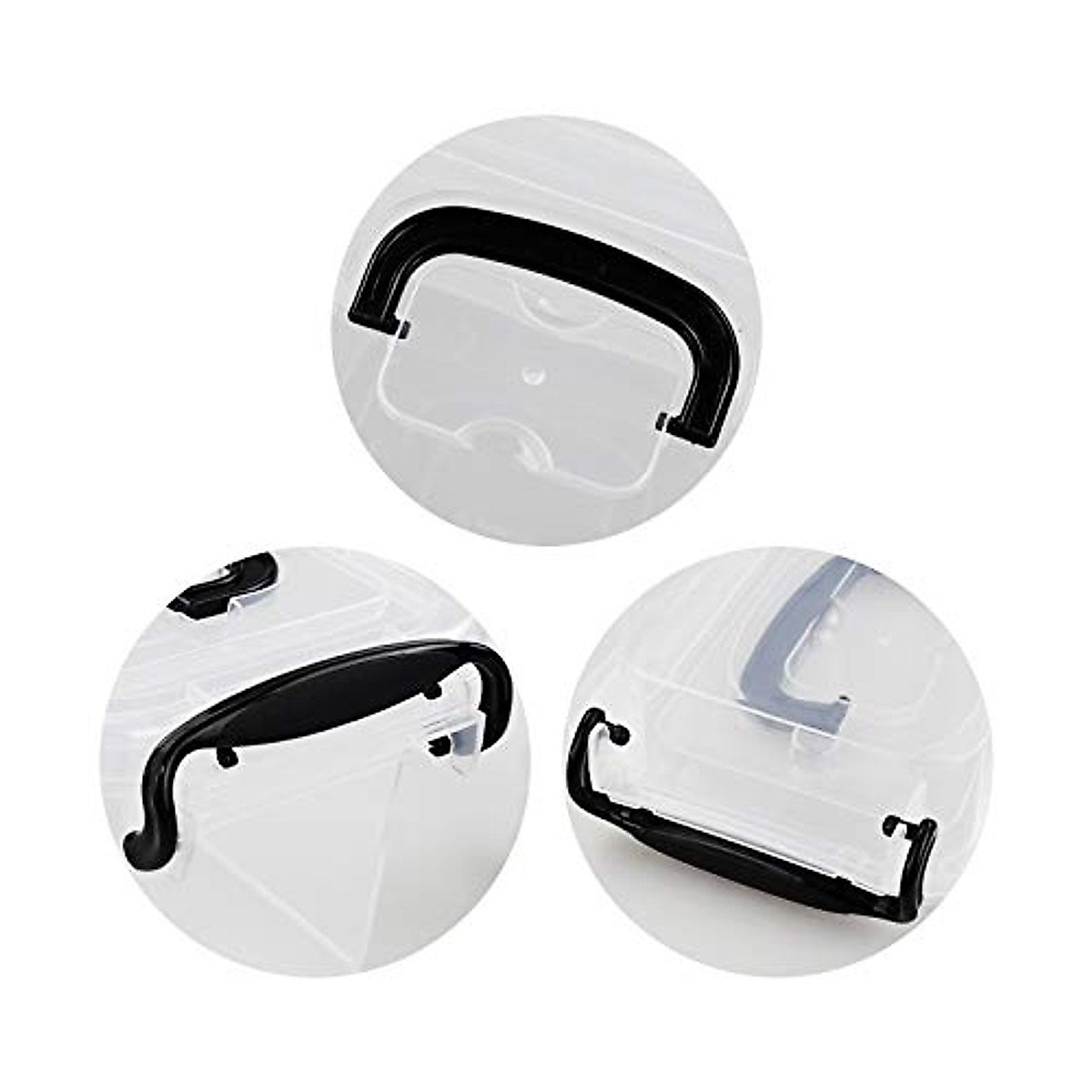 Kiddream Set of 6 Clear Plastic Latching Box, Storage Bin with Lid, F