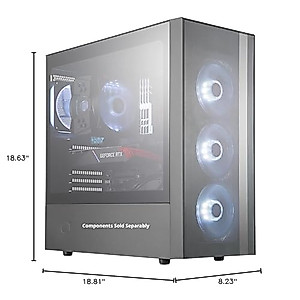 Cooler Master MasterBox NR600 ATX Mid-Tower with Front Mesh Ventilation, Minimal Design, Tempered Glass Side Panel and Single Headset Jack
