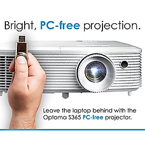 Optoma S365 SVGA 3600 Lumens 3D DLP Business Projector PC Free
