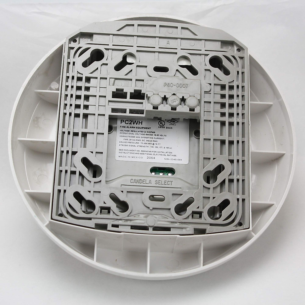 System Sensor PC2WH 2-Wire Horn/Strobe Ceiling Mount Alarm, 12/24V, White