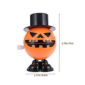TOYANDONA 24pcs Small Gift Goodie Pumpkin Kids, Up Wind- Goodies Wind Walking Head Stuffers Toys Fillers Clockwork and Jumping Jack Party Favors Funny Halloween Toy Novelty Supplies Bag