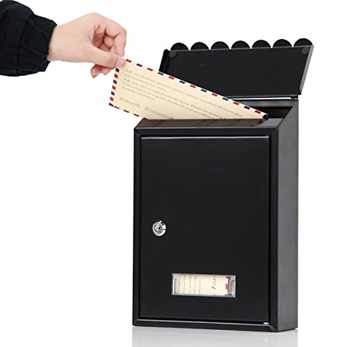 Jssmst Mailboxes Wall Mount with Key Lock – Small Metal Mailboxes Horizontal, 12.4 x 8.3 x 3.05 Inch, Black New