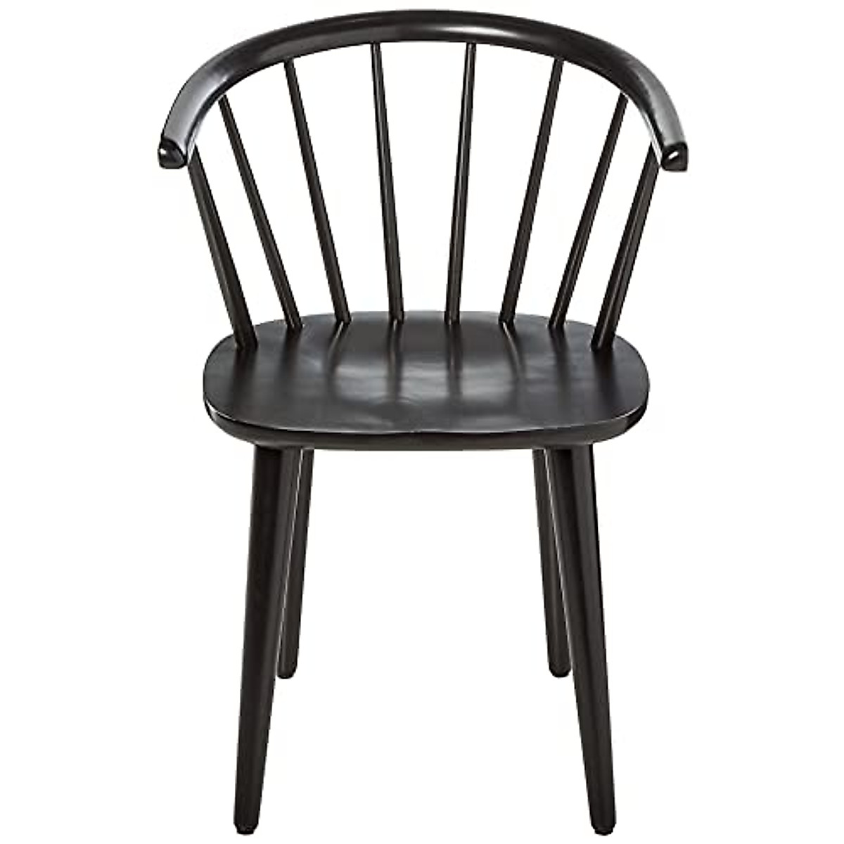 Target Marketing Systems Set of 2 Florence Dining Chairs with Low Windsor Spindle Back, Set of 2, Black