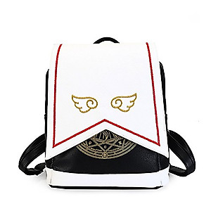 Smilovely Girl Magic Circle Cute Lolita Anime Cardcaptor Sakura Cosplay Backpack free size White