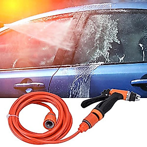 xrwlyxgs 12V 72W high Pressure Washer with Male Thread G1/2 Portable car Washer kit with 20ft PVC Outlet Hose and 3.2ft Inlet Hose for Home Garden Vehicle Cleaning